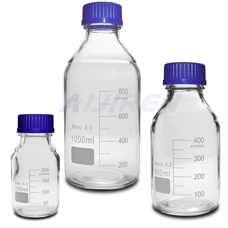 Professional graduated bottle reagent 500ml GL80 screw cap for media ...